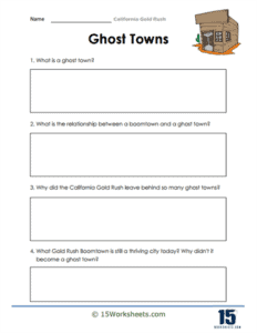 California Gold Rush Worksheets | Prospectors - 15 Worksheets.com