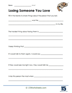 Grief Worksheets - 15 Worksheets.com