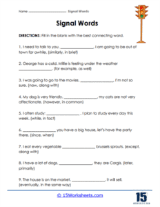 Signal Words Worksheets - 15 Worksheets.com