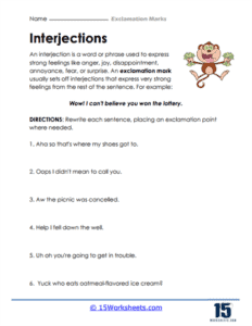 Exclamations Worksheets - 15 Worksheets.com