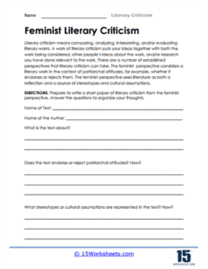 Literary Criticism Worksheets - 15 Worksheets.com