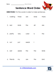 Word Order Worksheets | Writing Composition - 15 Worksheets.com