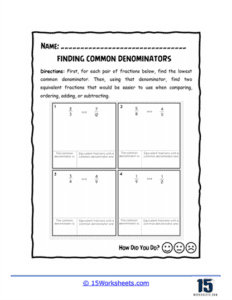 Common Denominators Worksheets | Confidently Convert - 15 Worksheets.com