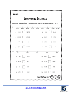 Comparing Decimals Worksheets - 15 Worksheets.com