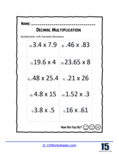 Decimal Multiplication Worksheets - 15 Worksheets.com