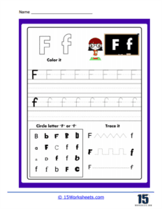 Letter F Worksheets | Alphabet Learning - 15 Worksheets.com