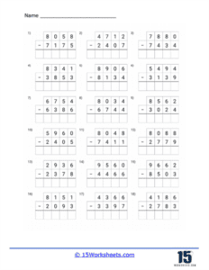 Regrouping Subtraction Worksheets - 15 Worksheets.com