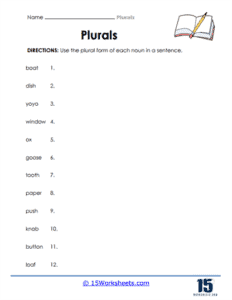 Plural Worksheets | Changing Word Endings - 15 Worksheets.com