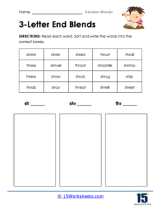 3-Letter Blends Worksheets | Decode and Read - 15 Worksheets.com