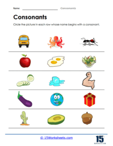 Consonants Worksheets - 15 Worksheets.com