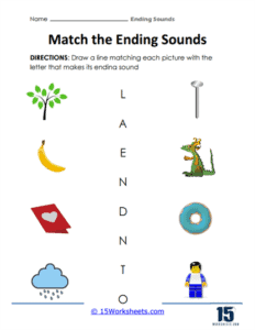 Ending Sounds Worksheets - 15 Worksheets.com