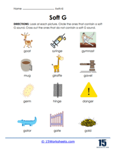 Soft G Worksheets | Phonemic Awareness - 15 Worksheets.com