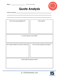 Quote Analysis Worksheets - 15 Worksheets.com