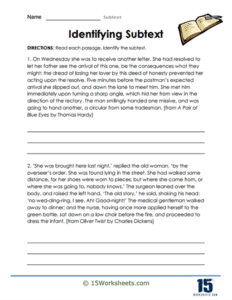 Subtext Worksheets - 15 Worksheets.com