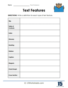 Text Features Worksheets | Visual & Structural - 15 Worksheets.com