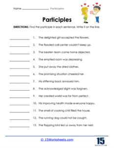 Participles Worksheets - 15 Worksheets.com