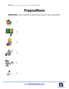 Preposition Worksheets | Linking Words & Relations - 15 Worksheets.com