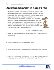 Anthropomorphism Worksheets - 15 Worksheets.com