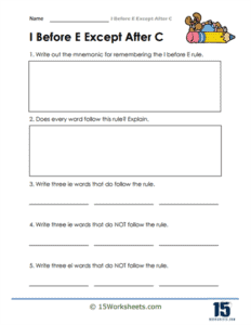 I Before E Except After C Worksheets - 15 Worksheets.com