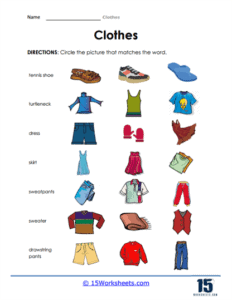 Clothing Worksheets | Fashion & Apparel Vocabulary - 15 Worksheets.com