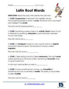 Etymology Worksheets | Trace Origins - 15 Worksheets.com