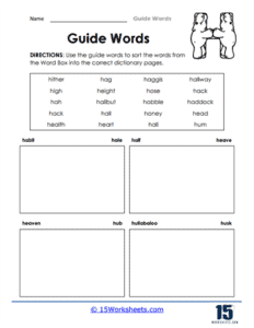 Guide Words Worksheets - 15 Worksheets.com