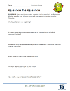 Academic Essay Worksheets - 15 Worksheets.com