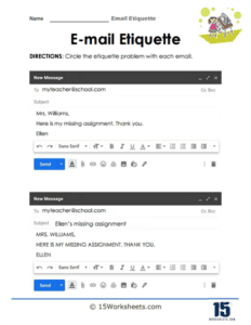 Email Etiquette Worksheets - 15 Worksheets.com