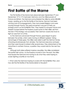 Battles of World War I Worksheets - 15 Worksheets.com