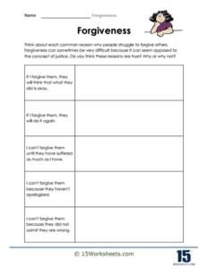 Forgiveness Worksheets - 15 Worksheets.com