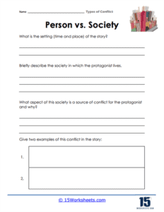 Types of Conflict Worksheets | Drama Drivers - 15 Worksheets.com