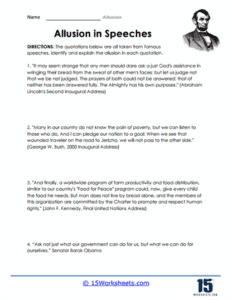 Allusion Worksheets - 15 Worksheets.com