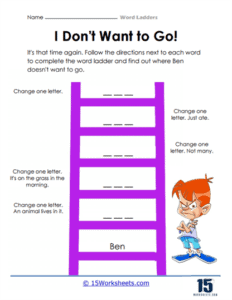 Word Ladders Worksheets | Vocabulary and Spelling - 15 Worksheets.com