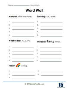 Word Walls Worksheets - 15 Worksheets.com