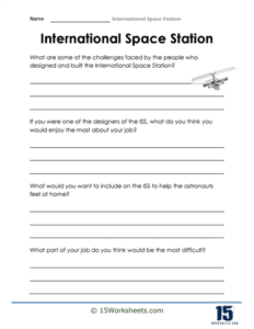 International Space Station Worksheets | ISS Missions - 15 Worksheets.com