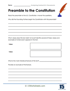 Seminal U.S. Documents Worksheets - 15 Worksheets.com