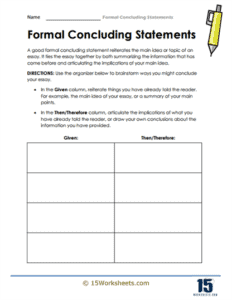 Concluding Statements Worksheets - 15 Worksheets.com