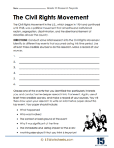 Grade 11 Research Projects Worksheets - 15 Worksheets.com