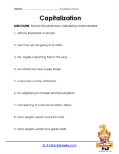 Capitalization Worksheets | Boost Writing Conventions - 15 Worksheets.com