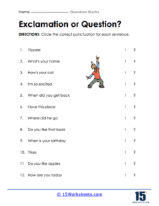 Question Marks Worksheets | Punctuation Inquiry - 15 Worksheets.com