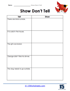 Show Don't Tell Worksheets - 15 Worksheets.com