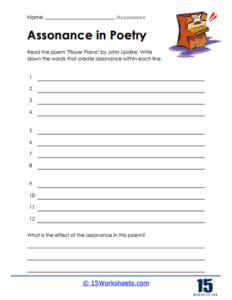 Assonance Worksheets - 15 Worksheets.com
