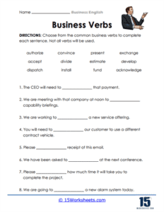 Business English Worksheets - 15 Worksheets.com