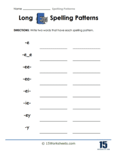 Spelling Patterns Worksheets | Strengthening - 15 Worksheets.com