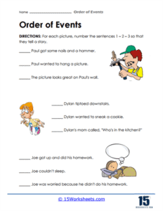 Order of Events Worksheets | Chronological Sequencing - 15 Worksheets.com