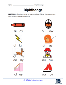 Diphthongs Worksheets - 15 Worksheets.com