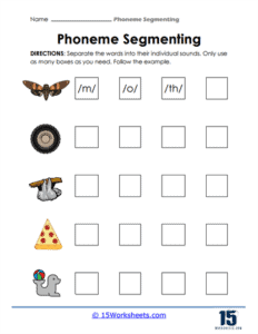 Phoneme Segmenting Worksheets | Phonics - 15 Worksheets.com