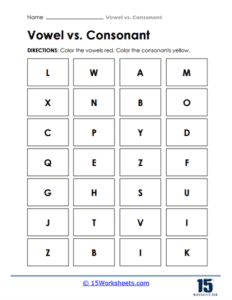 Vowels vs. Consonants Worksheets | Phonics Awareness - 15 Worksheets.com