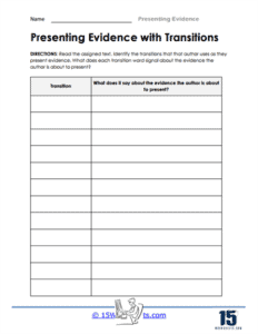 Presenting Evidence Worksheets - 15 Worksheets.com