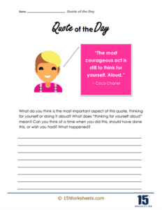 Quote of the Day Worksheets - 15 Worksheets.com